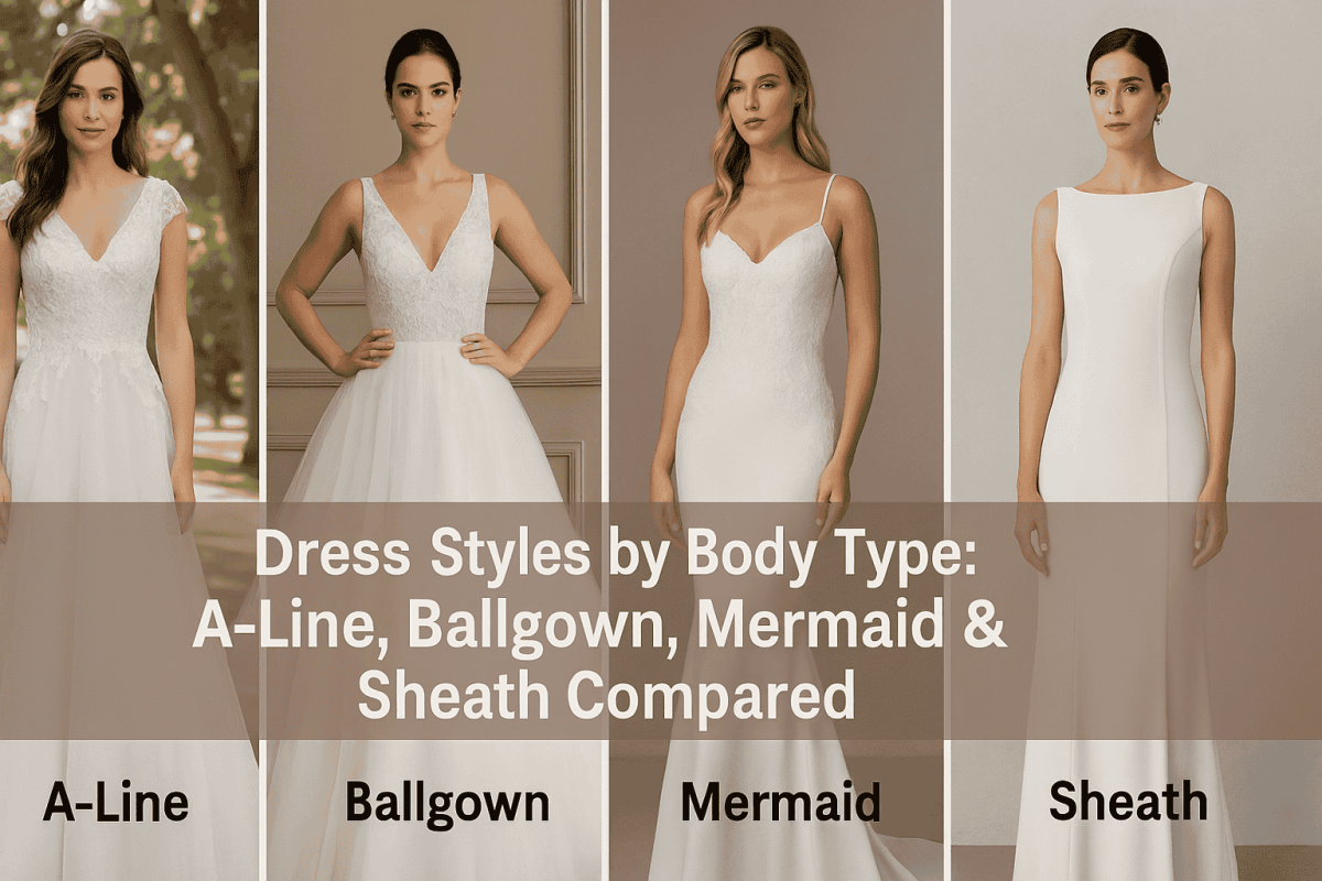 Dress Styles by Body Type: A-Line, Ballgown, Mermaid & Sheath Compared